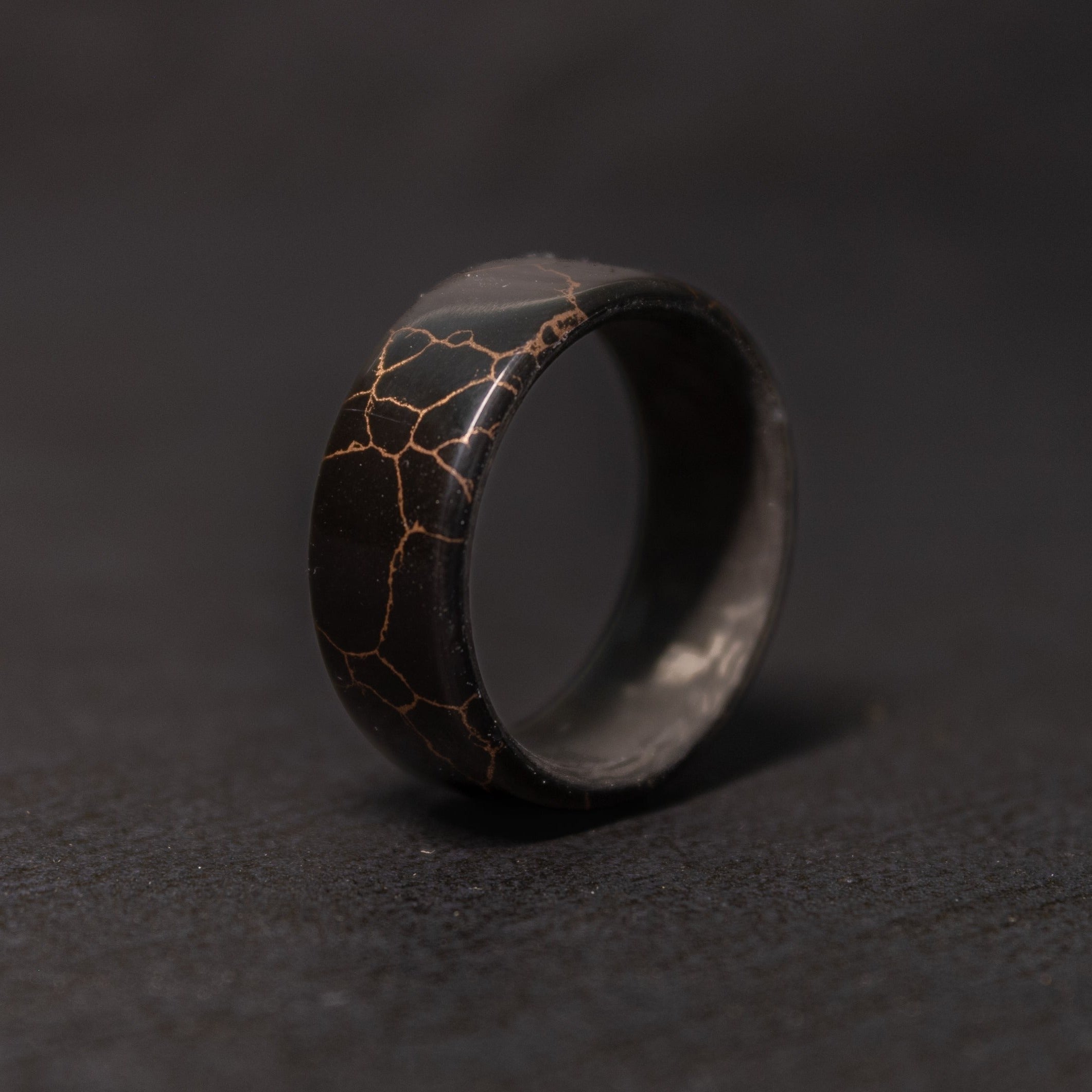 TruStone Black and Rose Gold Ring with Carbon Fiber Core – E6 Rings